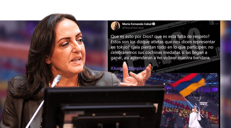Trino de María Fernanda Cabal acerca de bandera de Colombia al revés en ...