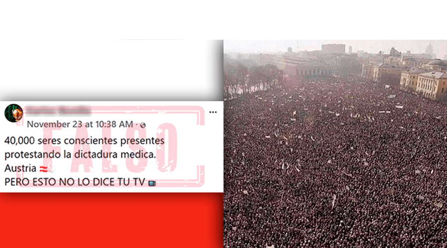 Foto De Protestas No Es En Austria “por Dictadura Médica” Sino En Rusia