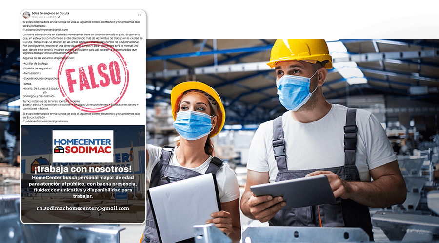Es falsa esta oferta de empleo que circula a nombre de Sodimac ...