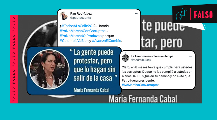 María Fernanda Cabal no dijo que “la gente puede protestar, pero sin ...