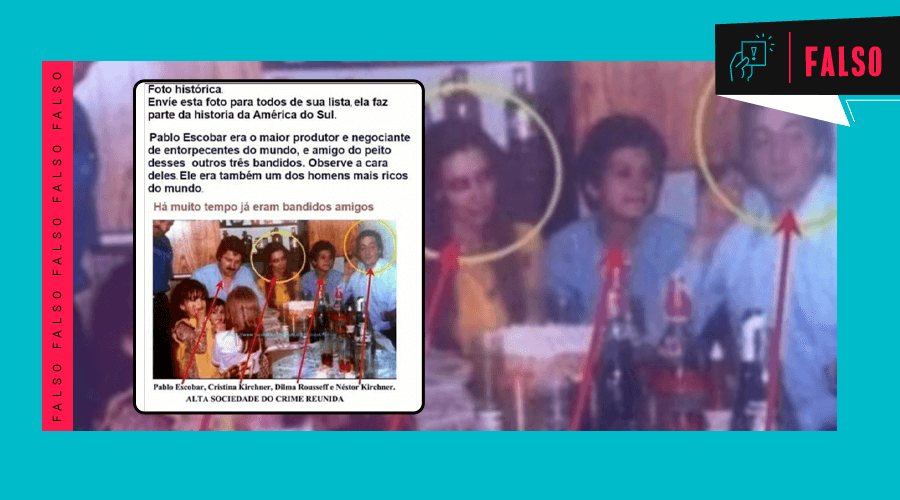 Esta foto no muestra a Pablo Escobar con los expresidentes Kirchner y ...