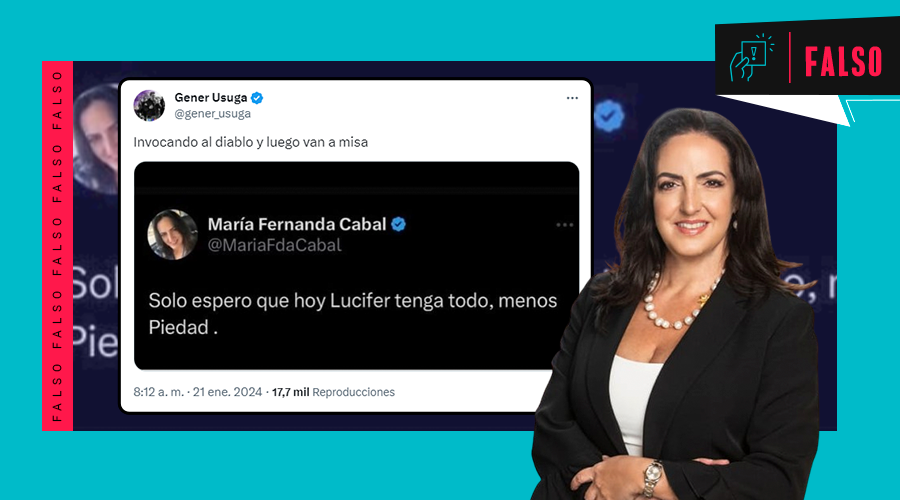 María Fernanda Cabal no publicó en X “solo espero que hoy Lucifer tenga ...