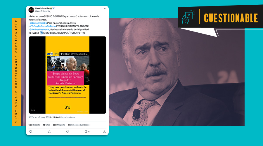 Aunque Pastrana habló de ‘fusión’ entre narcotráfico y gobierno Petro, no anunció videos como ...