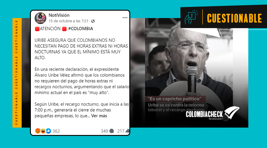 Publicaciones en redes sociales exageran declaraciones de Uribe sobre ...