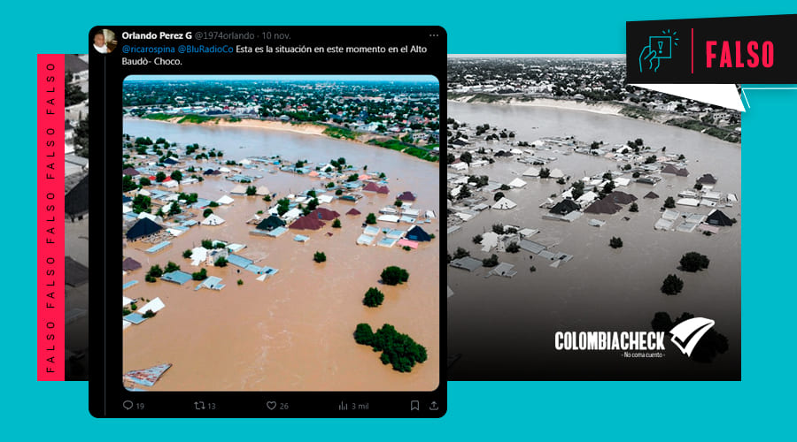 Esta fotografía no es de las inundaciones en Chocó, sino en Nigeria ...