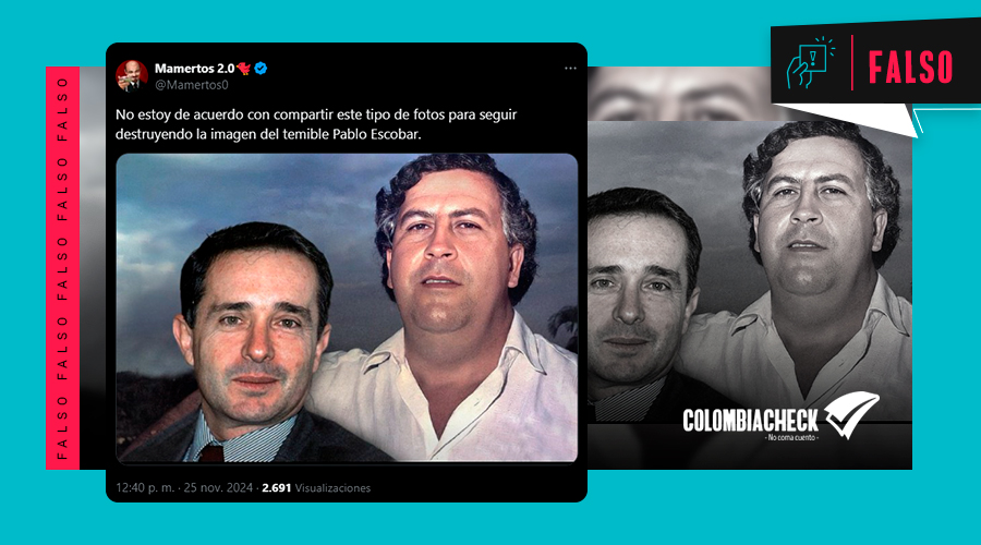 Nuevo fotomontaje de Álvaro Uribe con Pablo Escobar circula en cuentas ...
