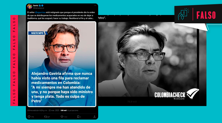 Alejandro Gaviria no afirmó que nunca había visto filas por medicamentos como dicen en redes ...