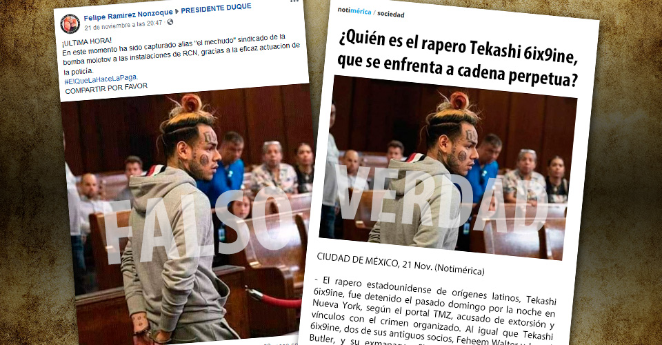 Ni el rapero 6ix9ine, ni nadie, ha sido detenido por el caso de bomba ... Ni el rapero 6ix9ine, ni nadie, ha sido detenido por el caso de bomba ...
