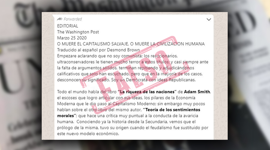El Falso Editorial Del Washington Post Sobre ‘capitalismo Salvaje